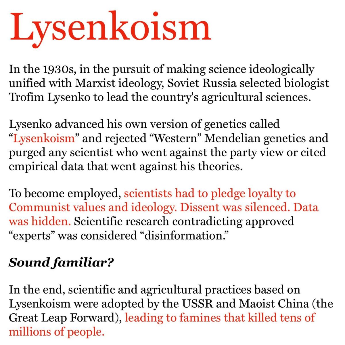Who was Trofim Lysenko and why are you likely to hear more about ...